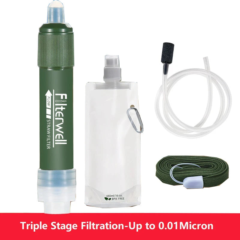 Mini Emergency Survival Water Filter Straw Portable Osmose Life Straw ...