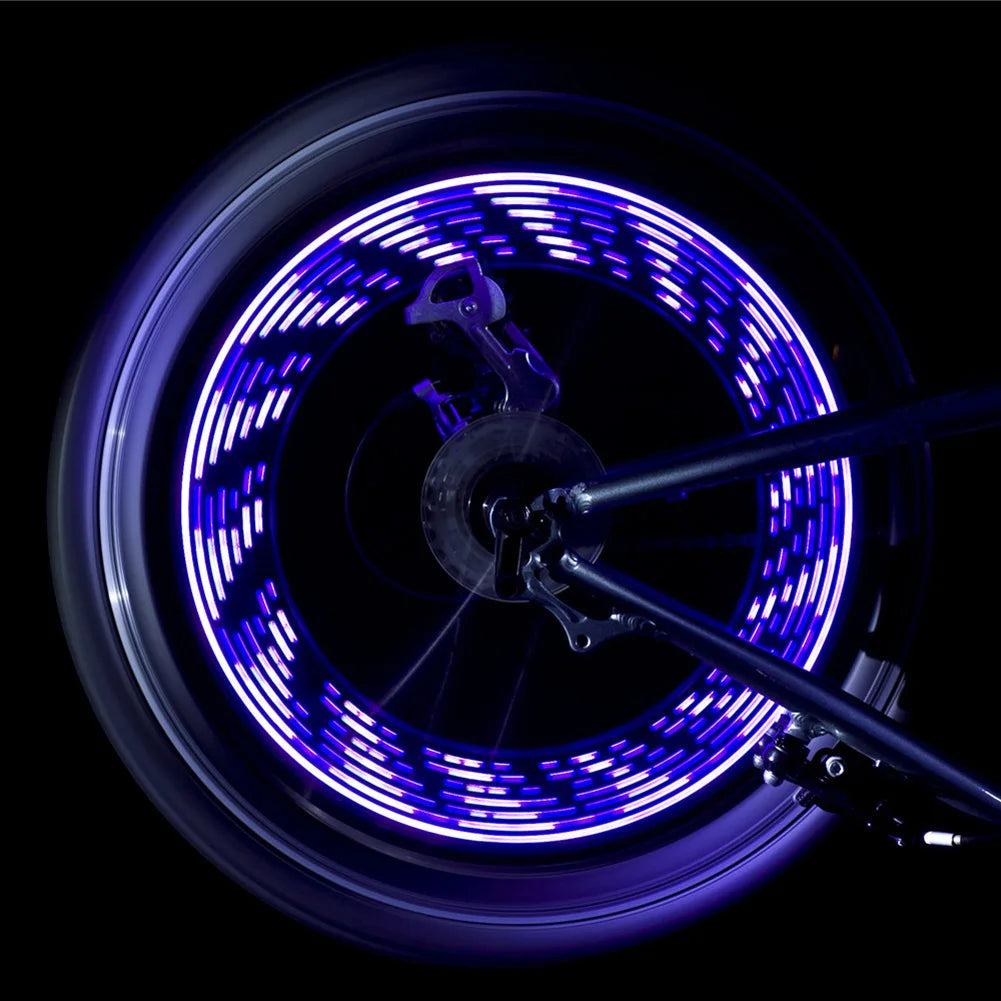 14 RGB LED Bicycle Wheel Signal Tire Spoke Light Mountain Road Bike Wa ...
