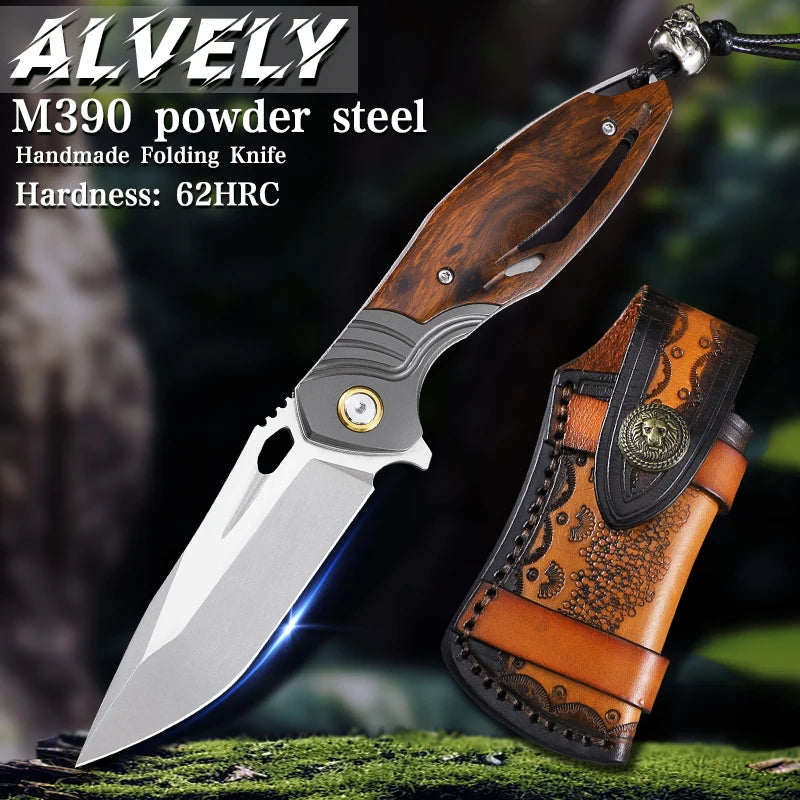Men's EDC Pocket Knife, High Quality M390 Steel Folding Knife with She ...